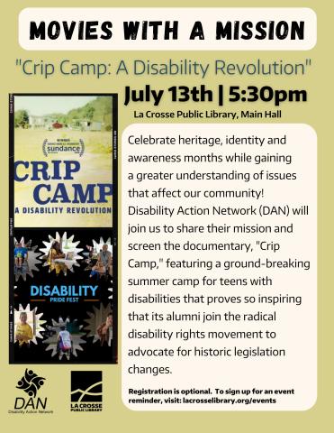 Movies with a Mission: DAN Presents "Crip Camp" | La Crosse Public Library